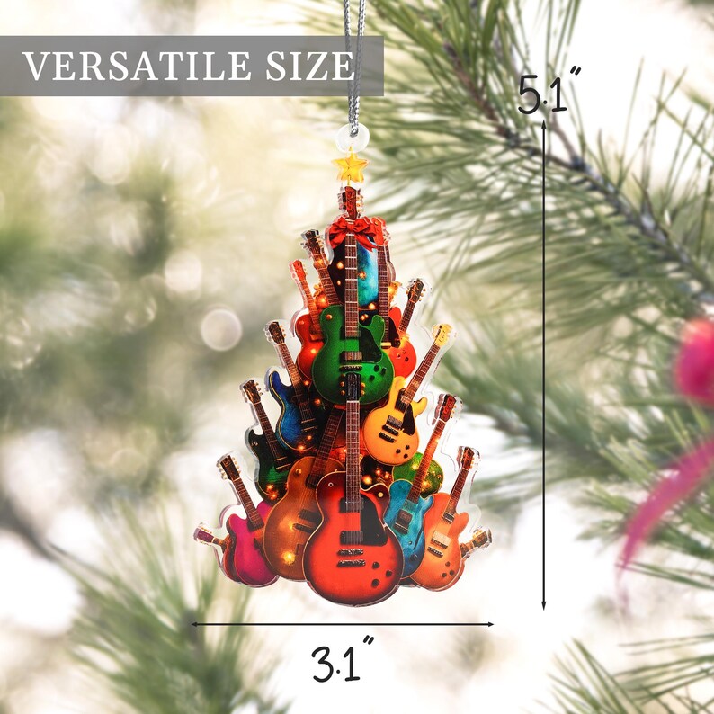 Guitar Christmas Tree Ornament, Christmas Gift for Guitar Lovers Gifts ...