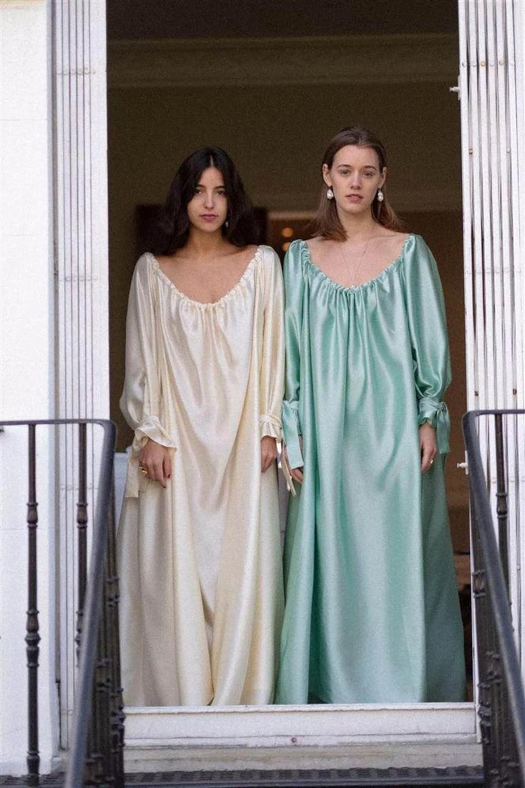Romantic Vintage Silk Satin Nightgown, Open Back Slip Dress Customize ...