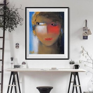 Abstract Portrait Men Painting Wall Art Canvas Print, Figurative ...
