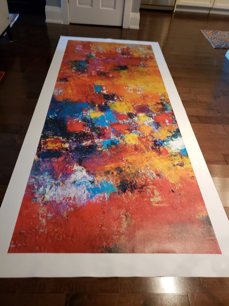Long Wall Art Abstract Painting Colorful Extra Large Narrow - Etsy