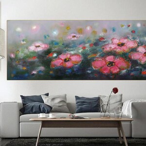 Long Narrow Horizontal Wall Art Prints Floral Abstract, Summer ...