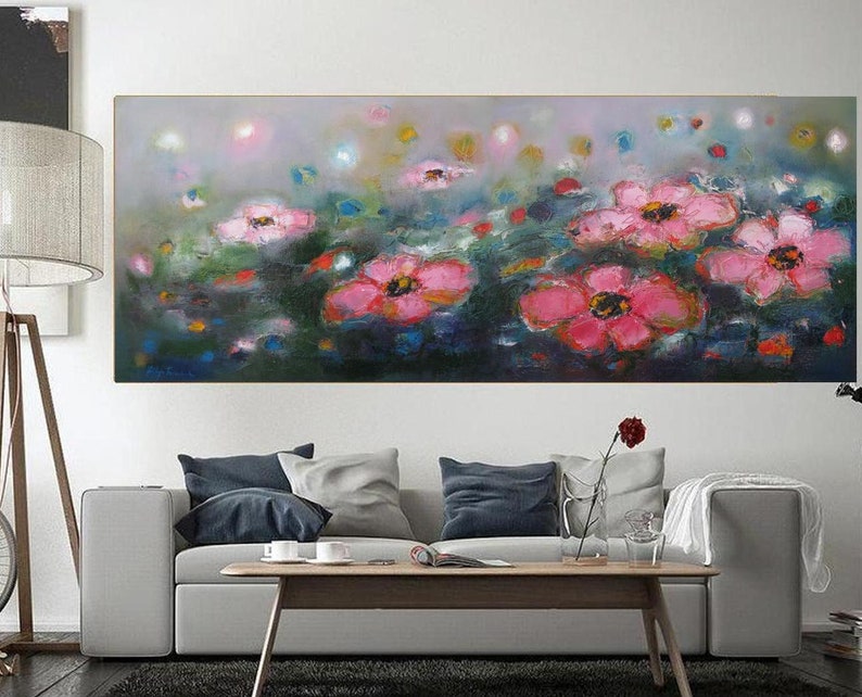 Long Narrow Horizontal Wall Art Prints Floral Abstract Summer - Etsy