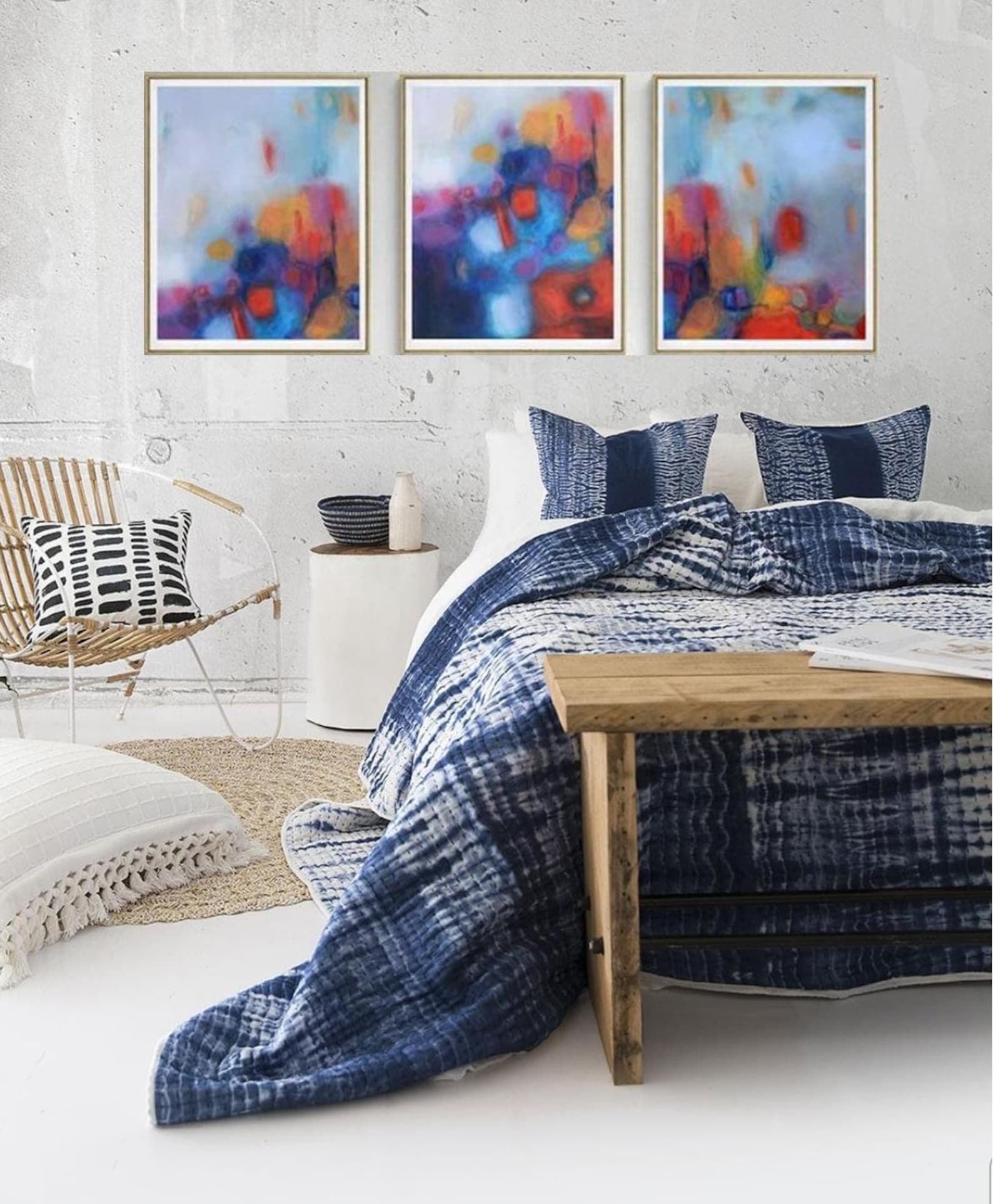 Three Piece Wall Art Abstract Canvas Print, Multi Panel Abstract ...