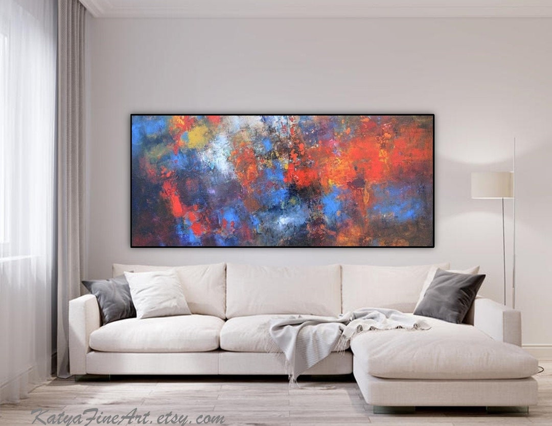 Abstract Wall Art Print Long Colorful Extra Large Art Prints Huge ...