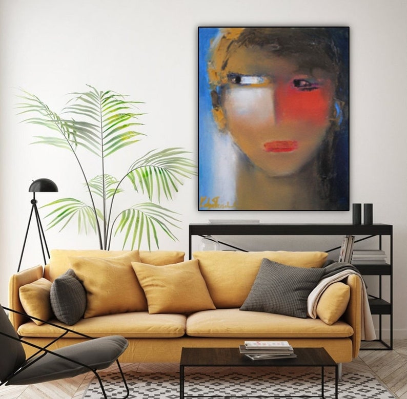 Abstract Portrait Men Painting Wall Art Canvas Print | Etsy