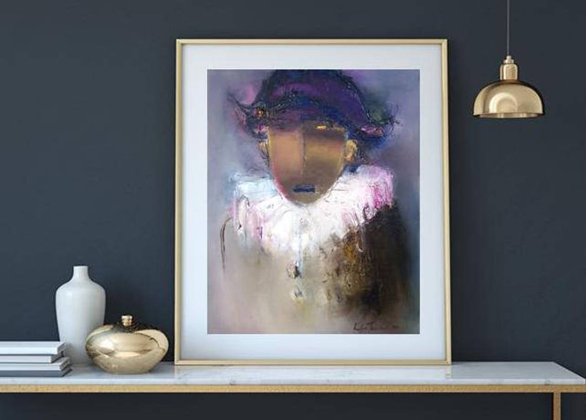 Jester Portrait Painting Abstract Figurative Wall Art Print - Etsy