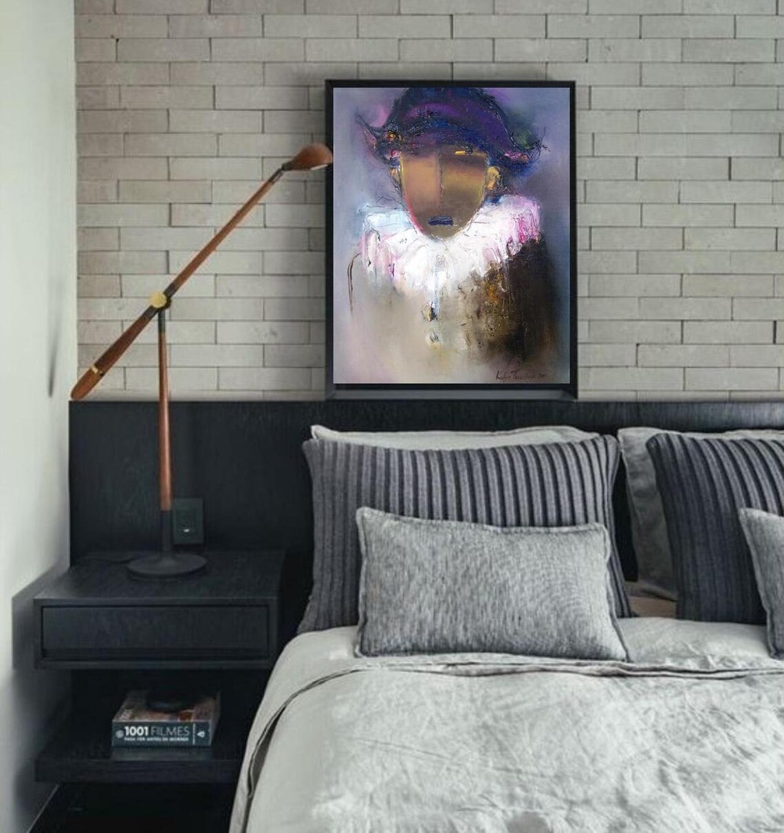 Jester portrait painting abstract figurative wall art print | Etsy