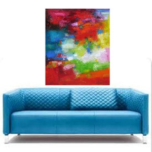 Abstract Wall Art Large Canvas Print Oversized Bright Painting Modern ...