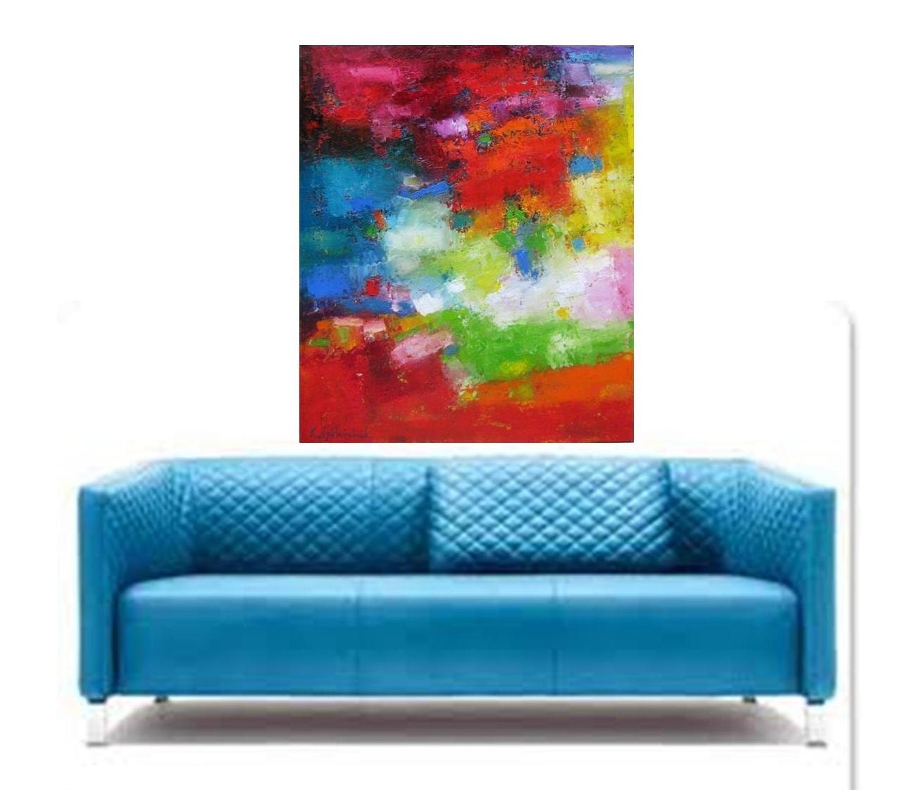 Abstract Wall Art Large Canvas Print Oversized Bright - Etsy