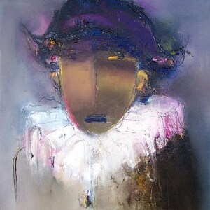 Jester Portrait Painting Abstract Figurative Wall Art Print - Etsy
