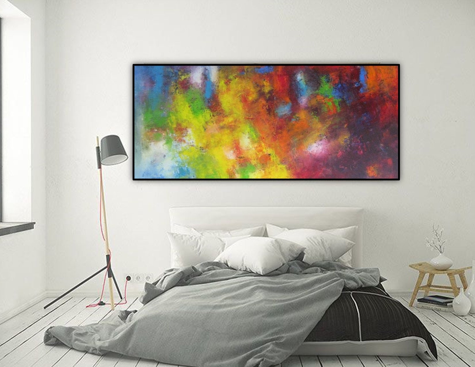 Extra Long Abstract Wall Art Print Colorful Extra Large Art | Etsy