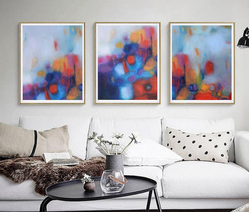 Three Piece Wall Art Abstract Canvas Print, Multi Panel Abstract ...