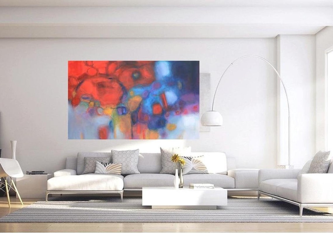 Extra Large Abstract Wall Art Canvas Print Long Horizontal | Etsy
