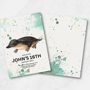 Personalized Platypus Birthday Invite | Editable Canva Template | Share ...
