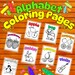 Alphabet Coloring Pages | 26 Sheets | A4 Paper Size - Etsy