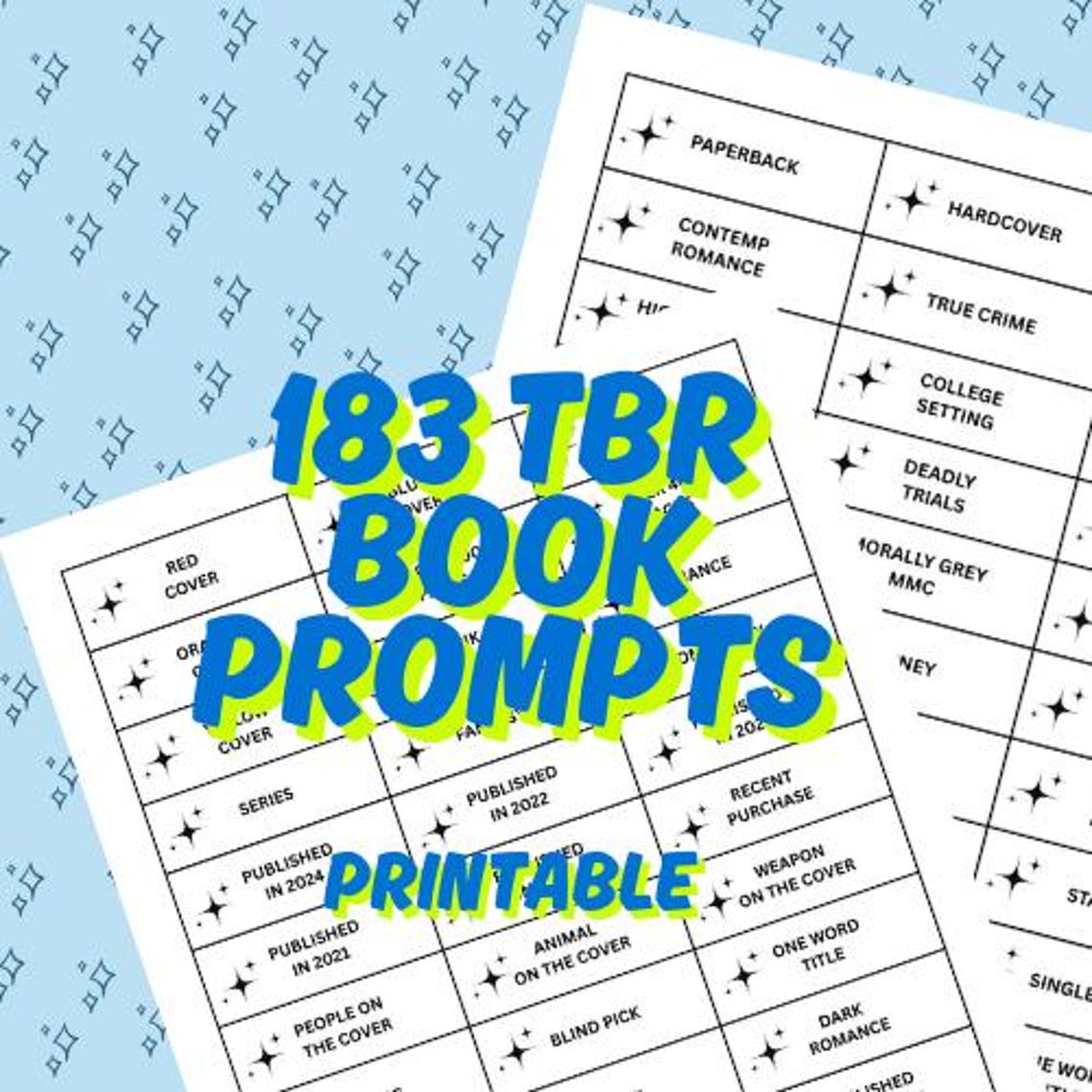 TBR Jar Prompts | Printable | to Be Read List | Fantasy | Reading Goals ...