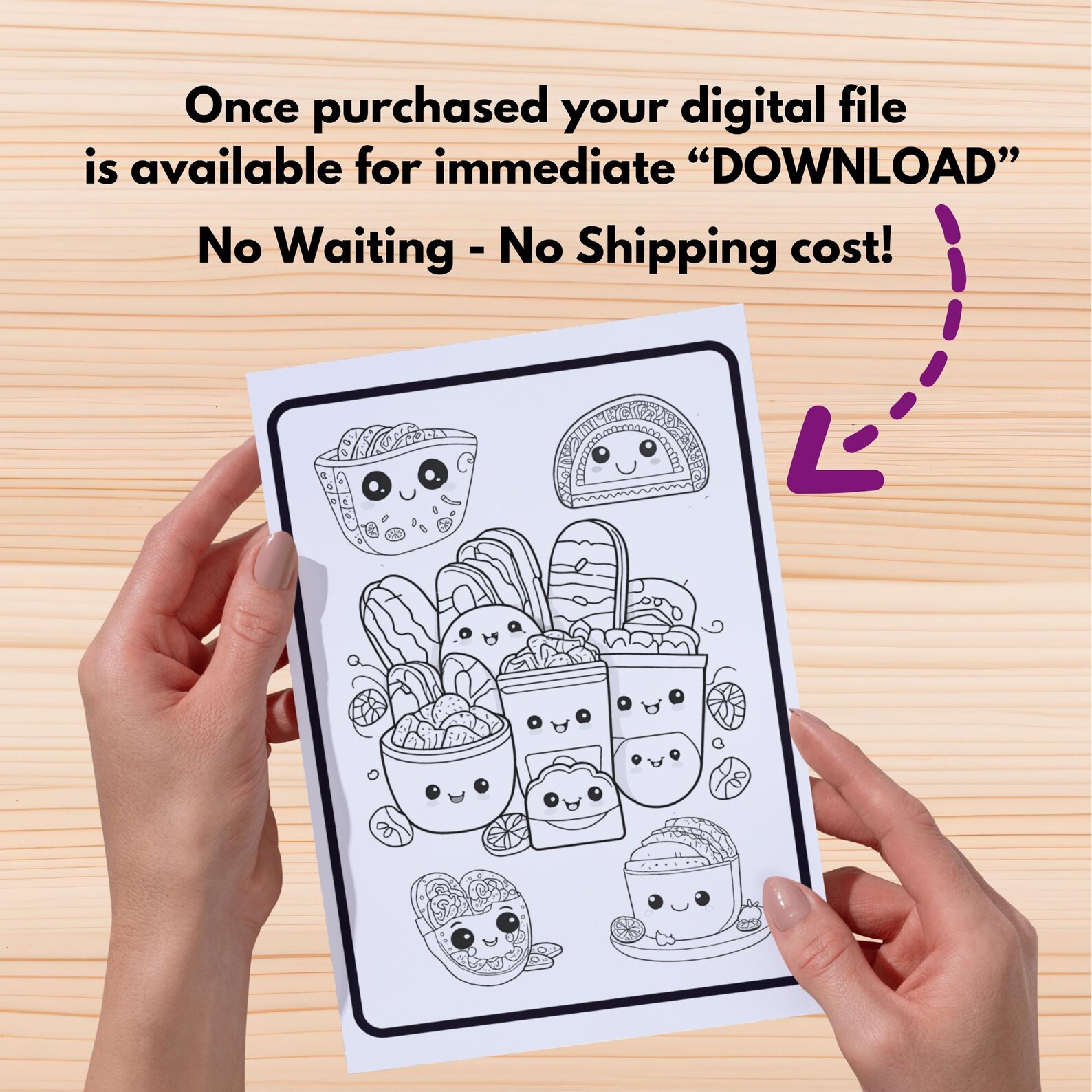 Kawaii Fast Food Coloring Pages | Printable Food Designs for Kids and ...