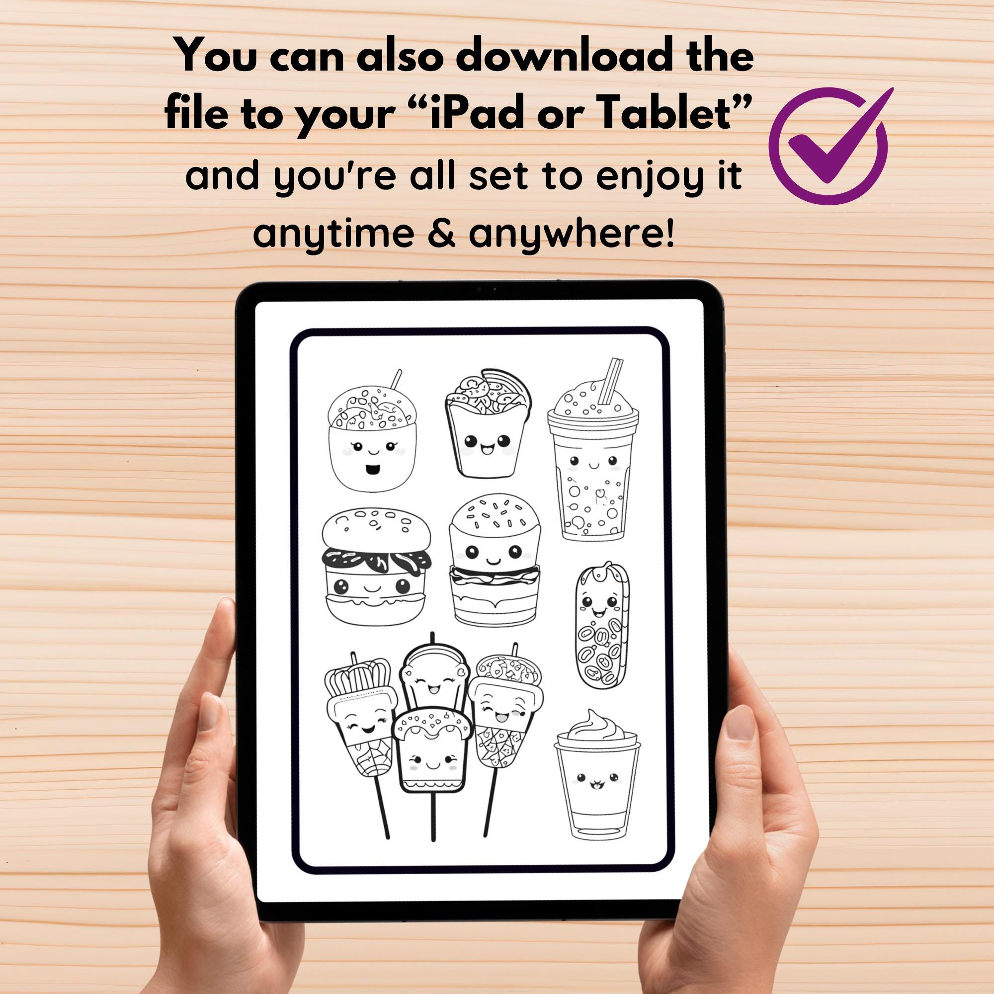 Kawaii Fast Food Coloring Pages | Printable Food Designs for Kids and ...