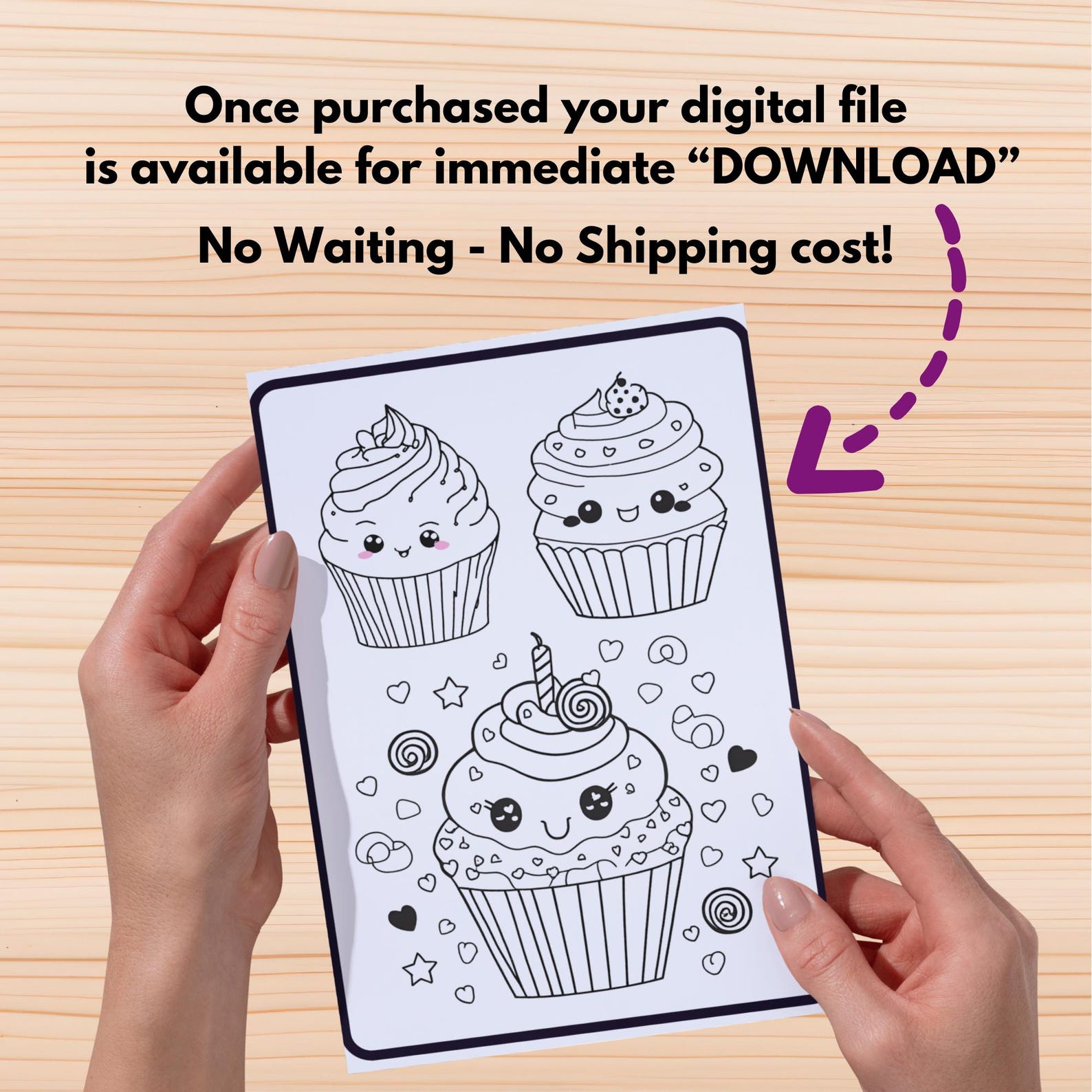 Kawaii Pastry Coloring Pages | Printable Cute Dessert Art for Kids ...