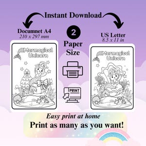 Mermagical Unicorn Coloring Pages | Unicorn Coloring Page Printable ...
