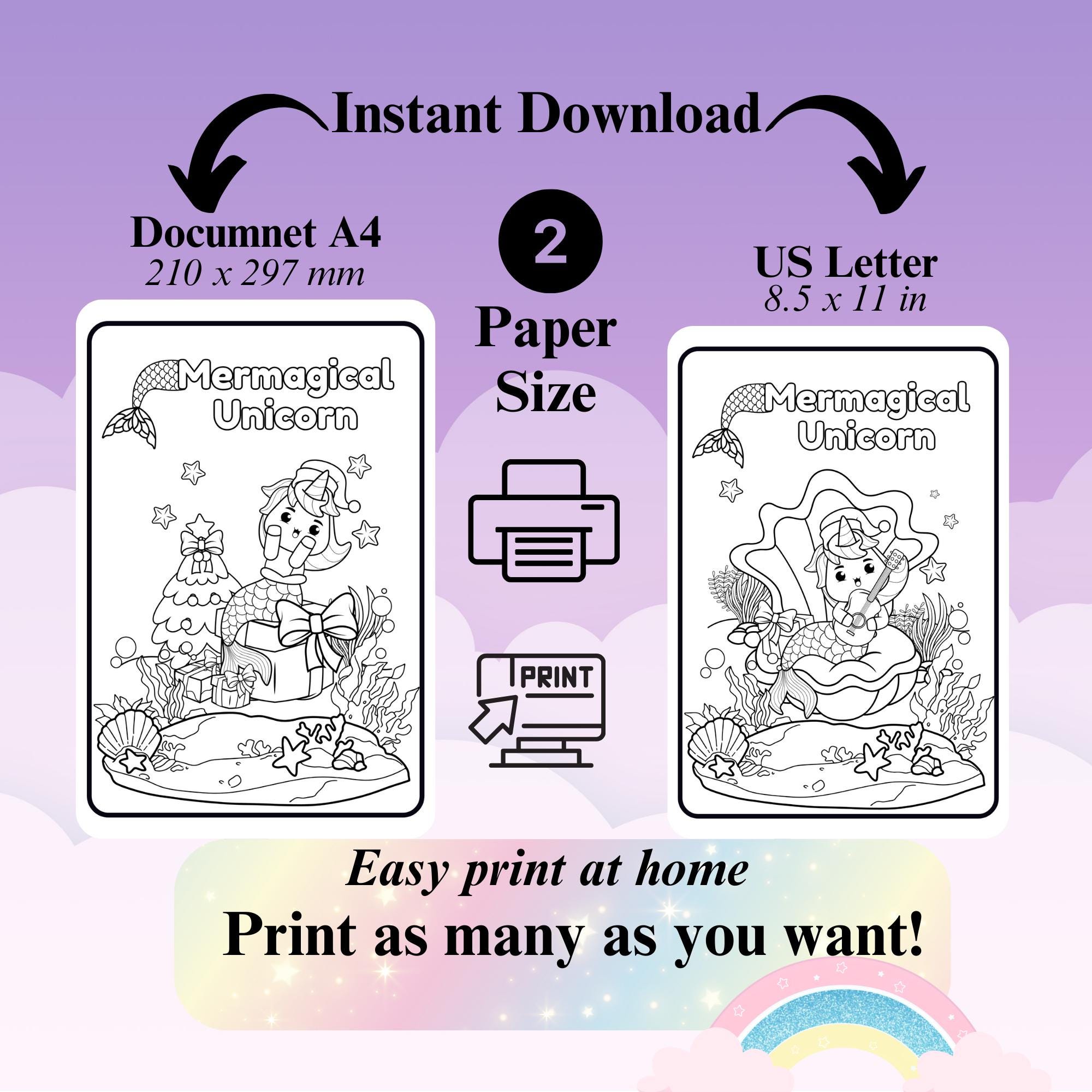 Mermagical Unicorn Coloring Pages | Unicorn Coloring Page Printable ...