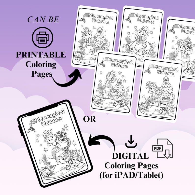 Mermagical Unicorn Coloring Pages | Unicorn Coloring Page Printable ...