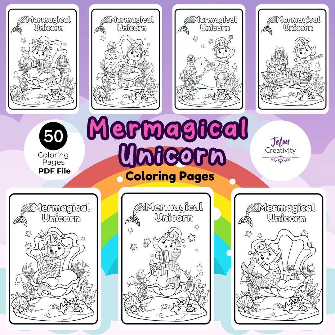 Mermagical Unicorn Coloring Pages | Unicorn Coloring Page Printable ...