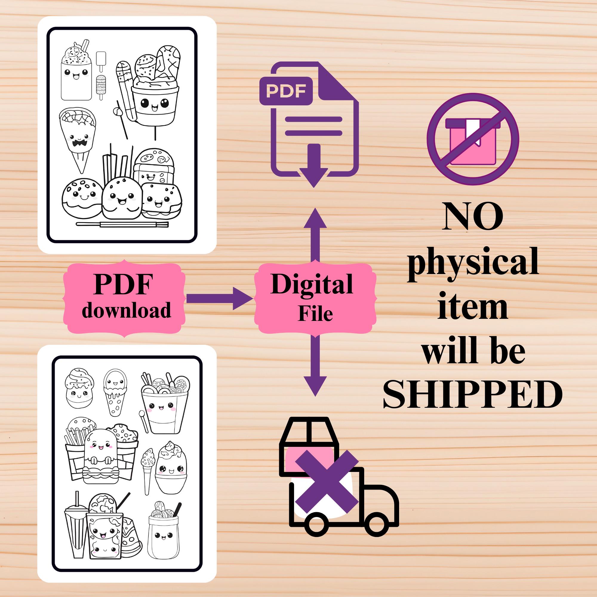 Kawaii Fast Food Coloring Pages | Printable Food Designs for Kids and ...