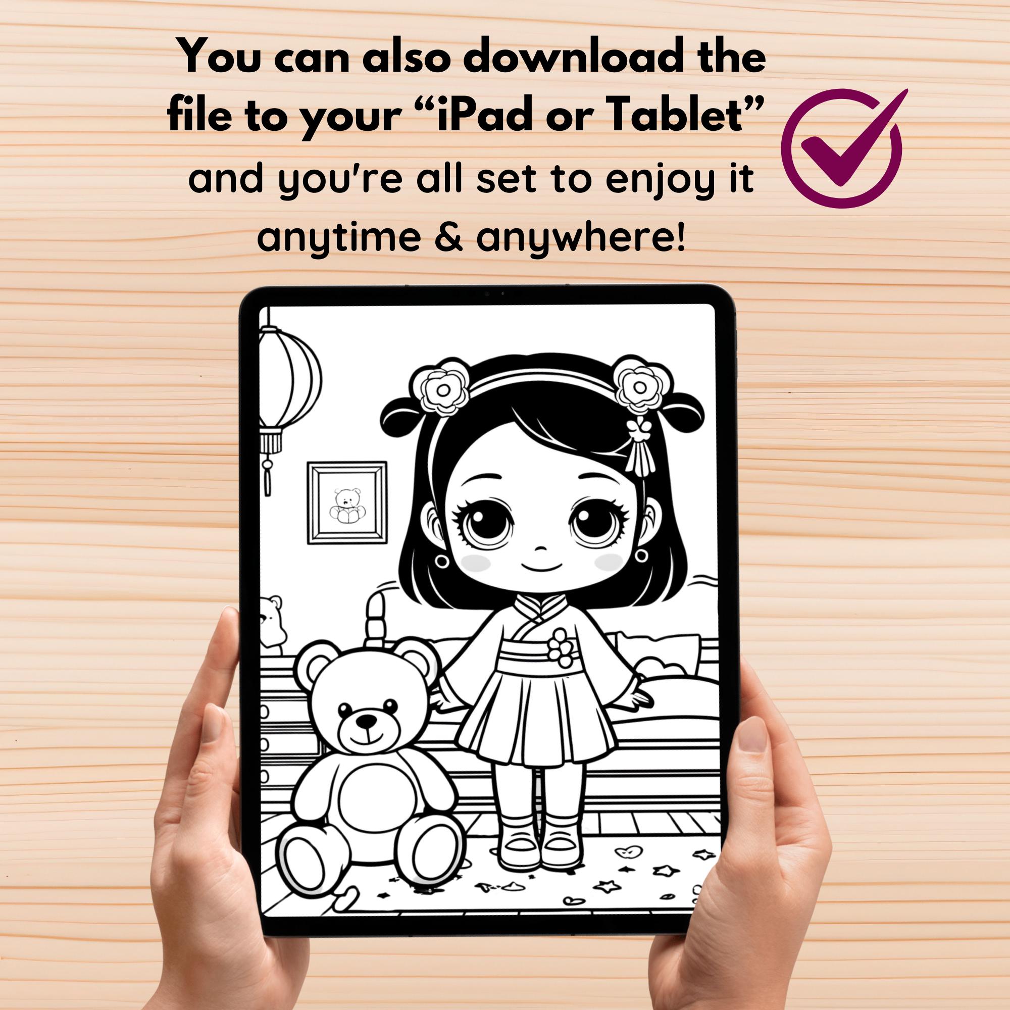 Snuggle and Bear Cozy Coloring Pages – Printable Digital Download for ...