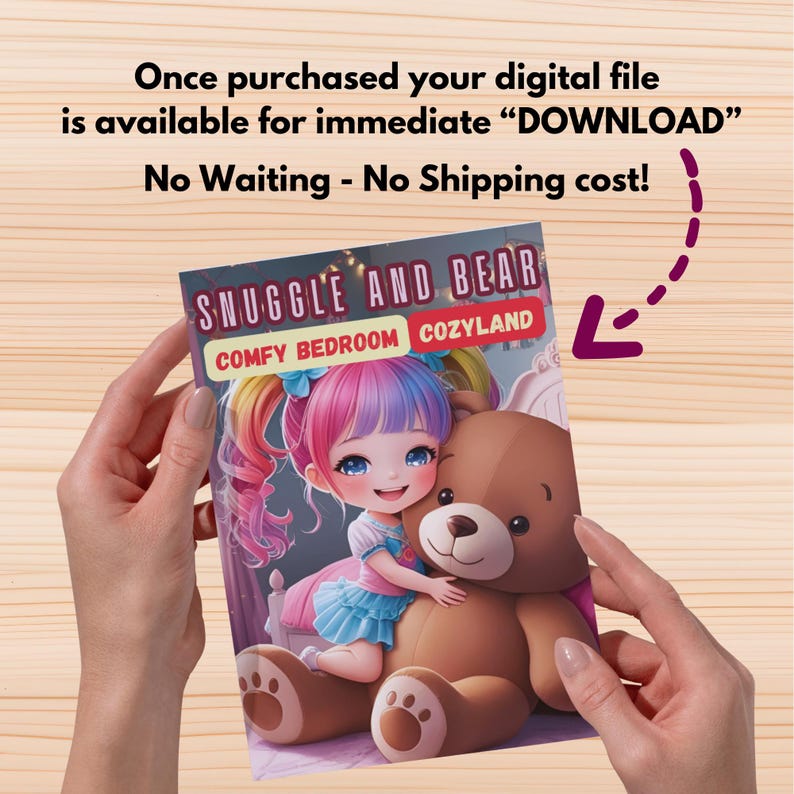 Snuggle and Bear Cozy Coloring Pages – Printable Digital Download for ...