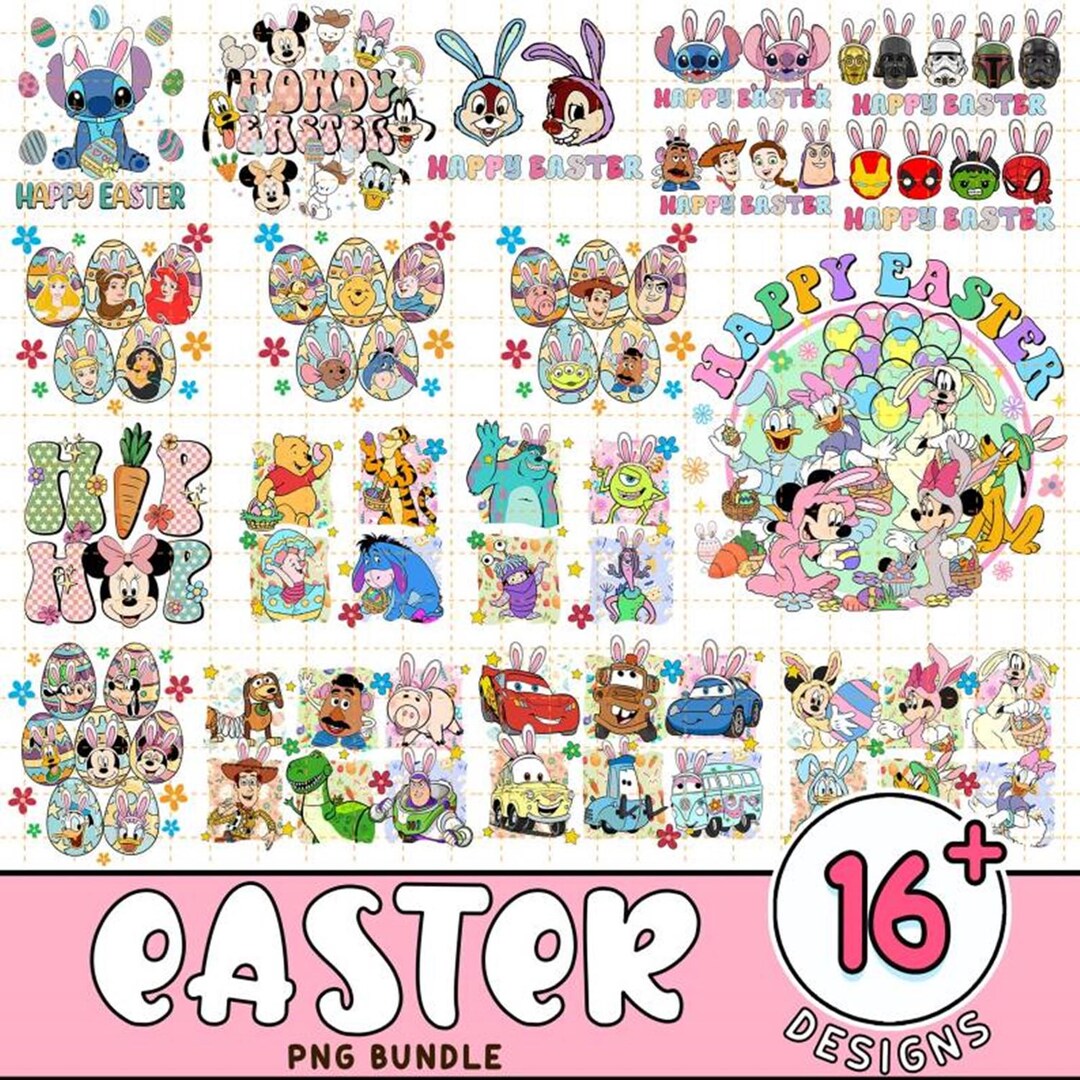 Mickey and Friends Easter PNG Bundle, Winnie the Pooh Easter Png ...