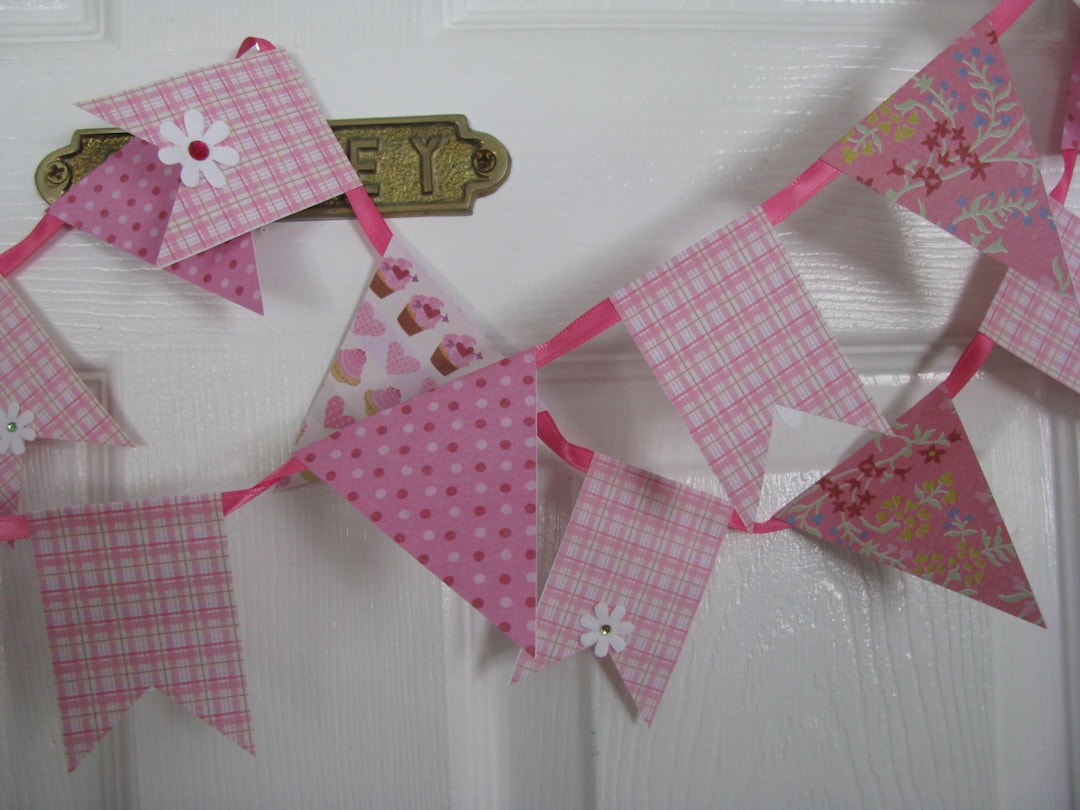Sweet Flower Pink Banner Birthday Banner - Etsy