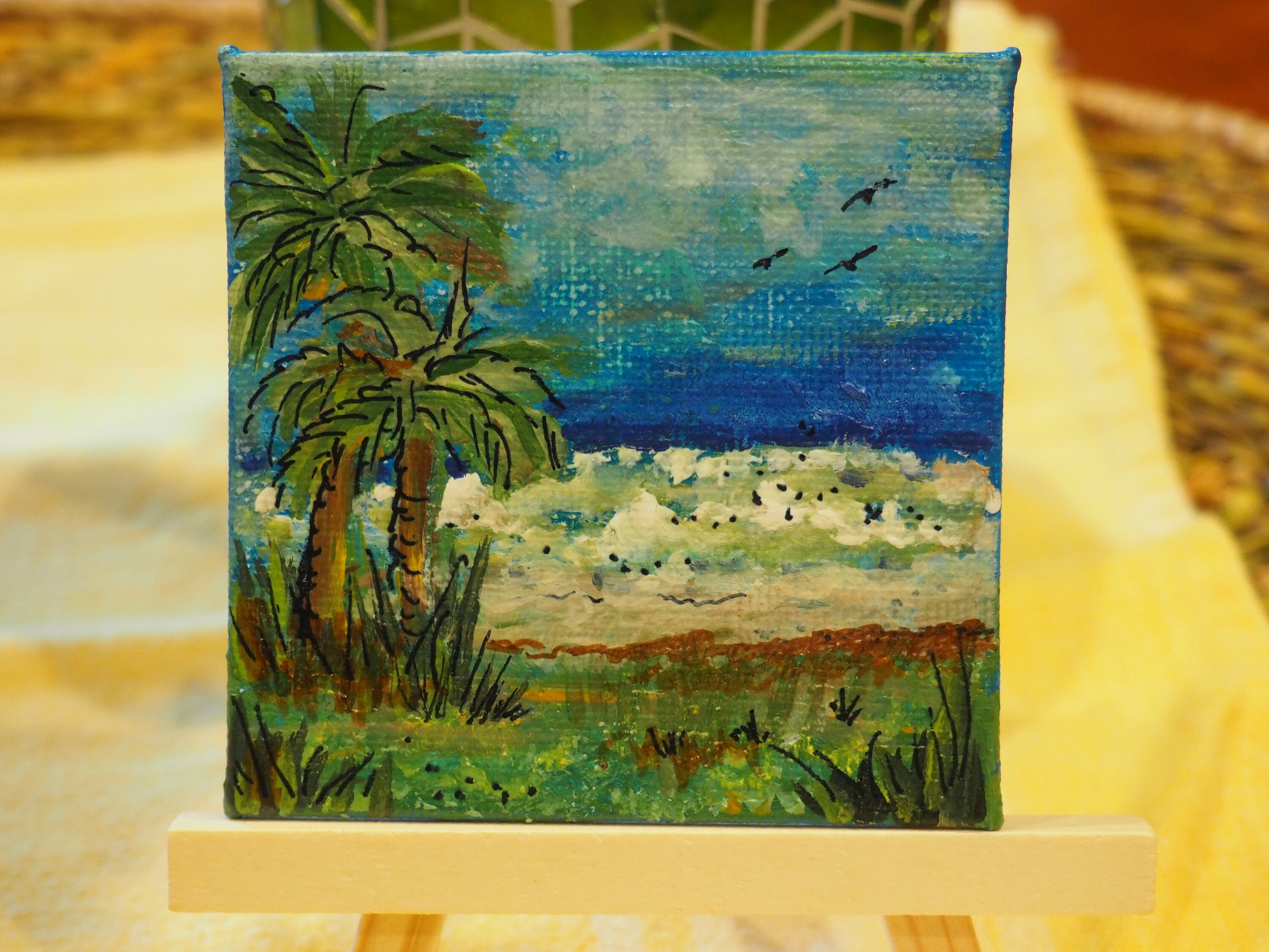 Beach Day Mini Art Original Art Mini Canvas Beach - Etsy