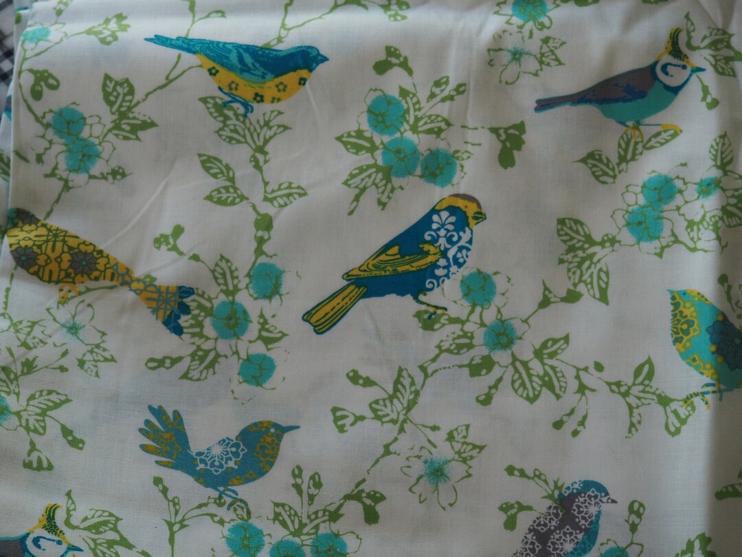 Waverly Blue Bird Fabric, 4 1/2 Yards Waverly Inspiration Fabric - Etsy