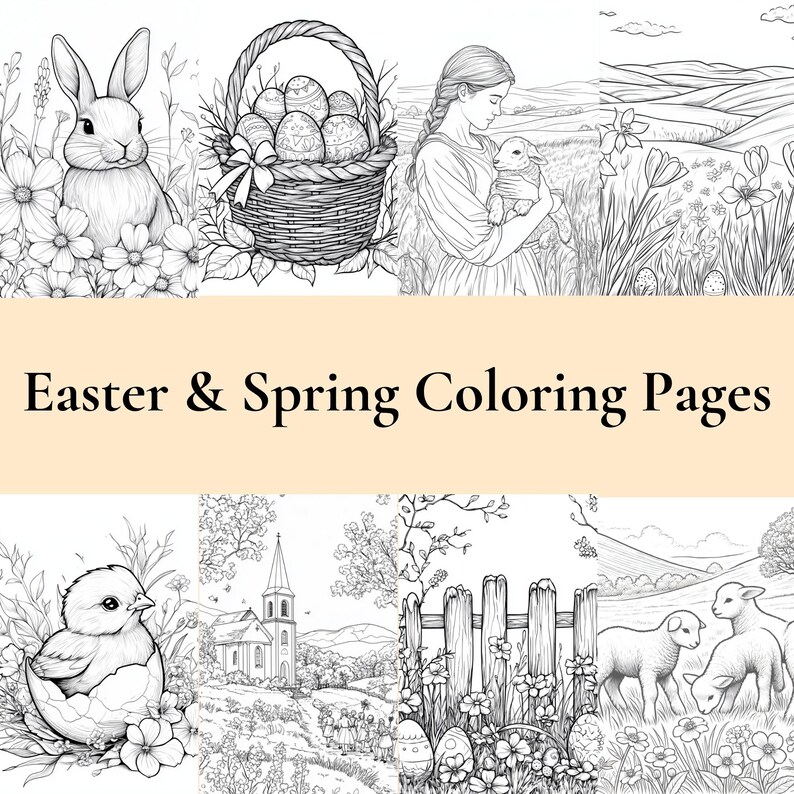 Easter & Spring Coloring Pages - Etsy
