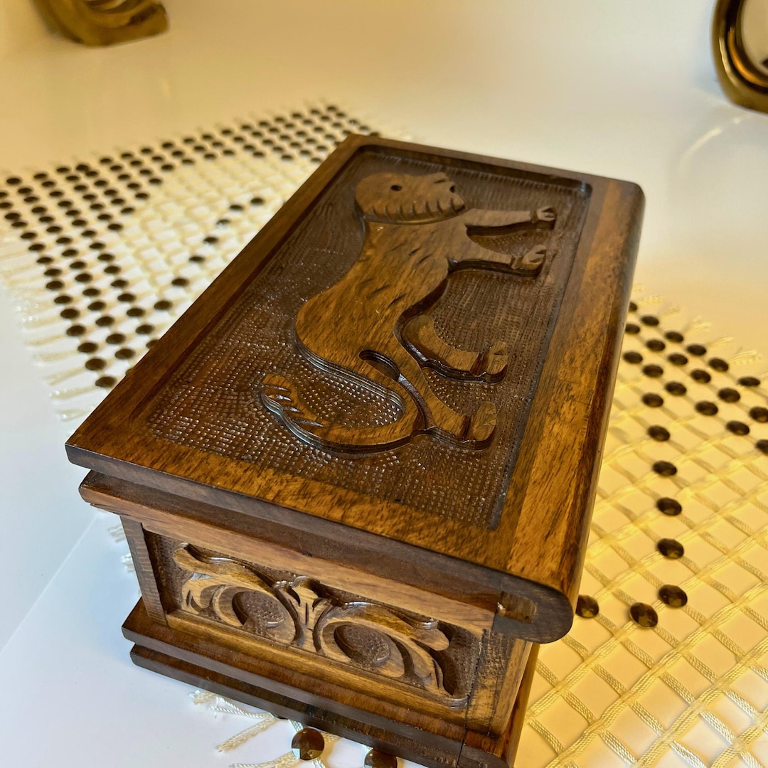 Handcrafted Wooden Puzzle Box With Secret Compartments – Antique Style ...