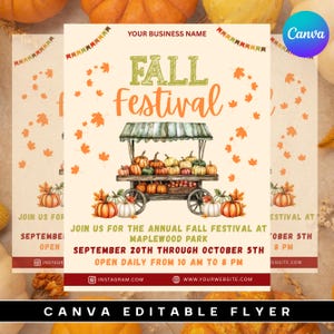 Fall Festival Flyer Template: Editable Harvest Party Invitation (canva ...