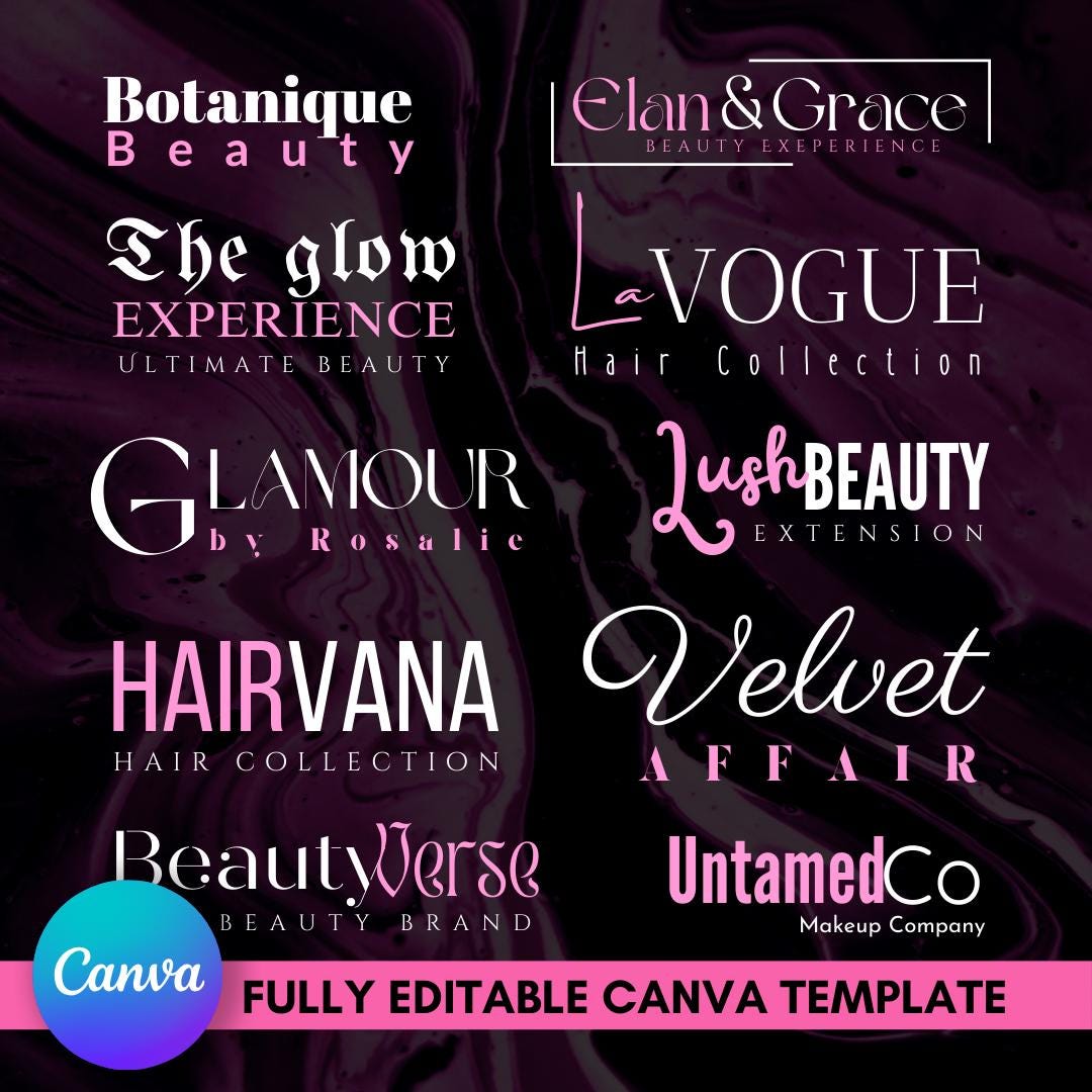 Beauty Logo Templates: 10 Modern Feminine Designs (canva Editable ...
