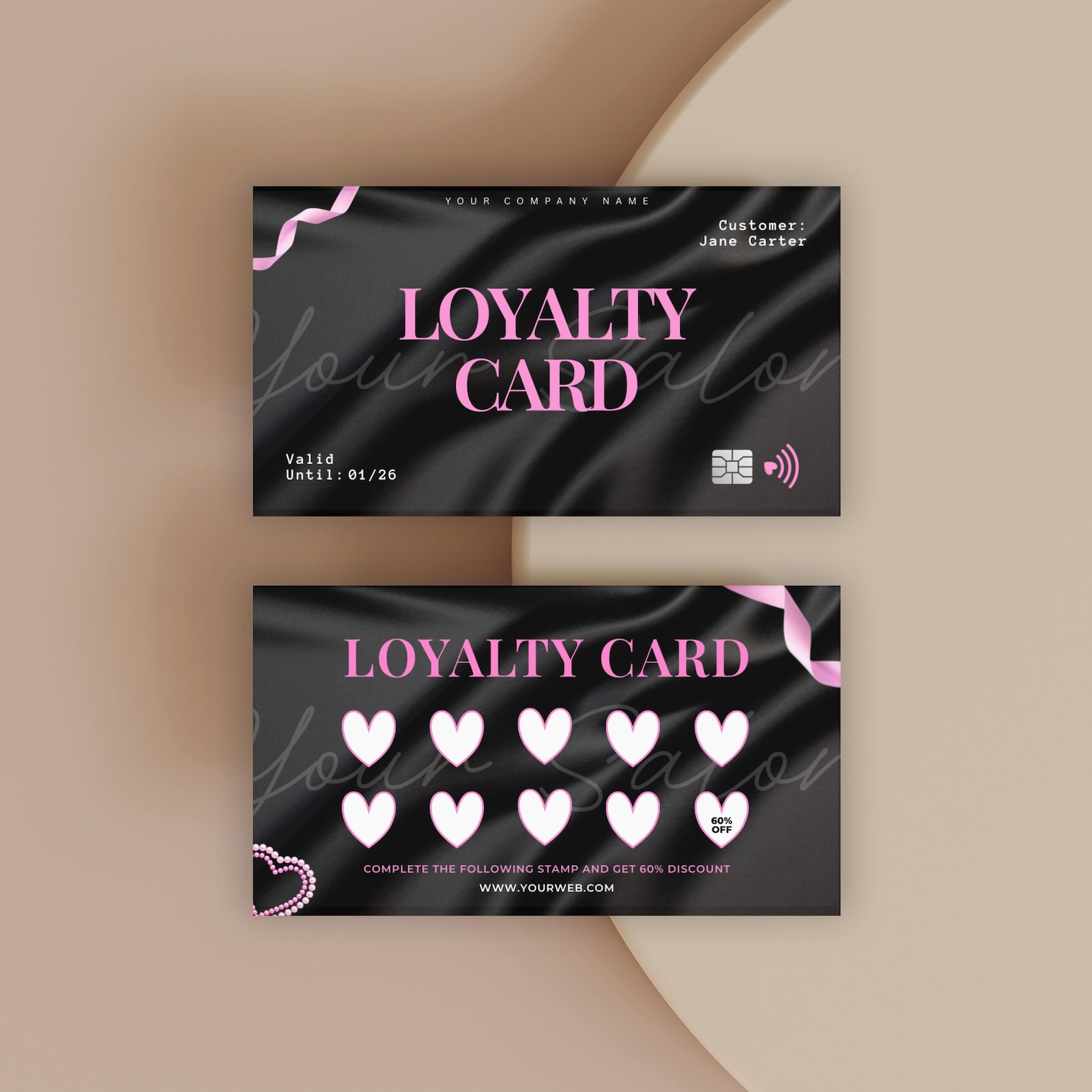 Credit Card Style Loyalty Card Template: Canva Editable (digital ...