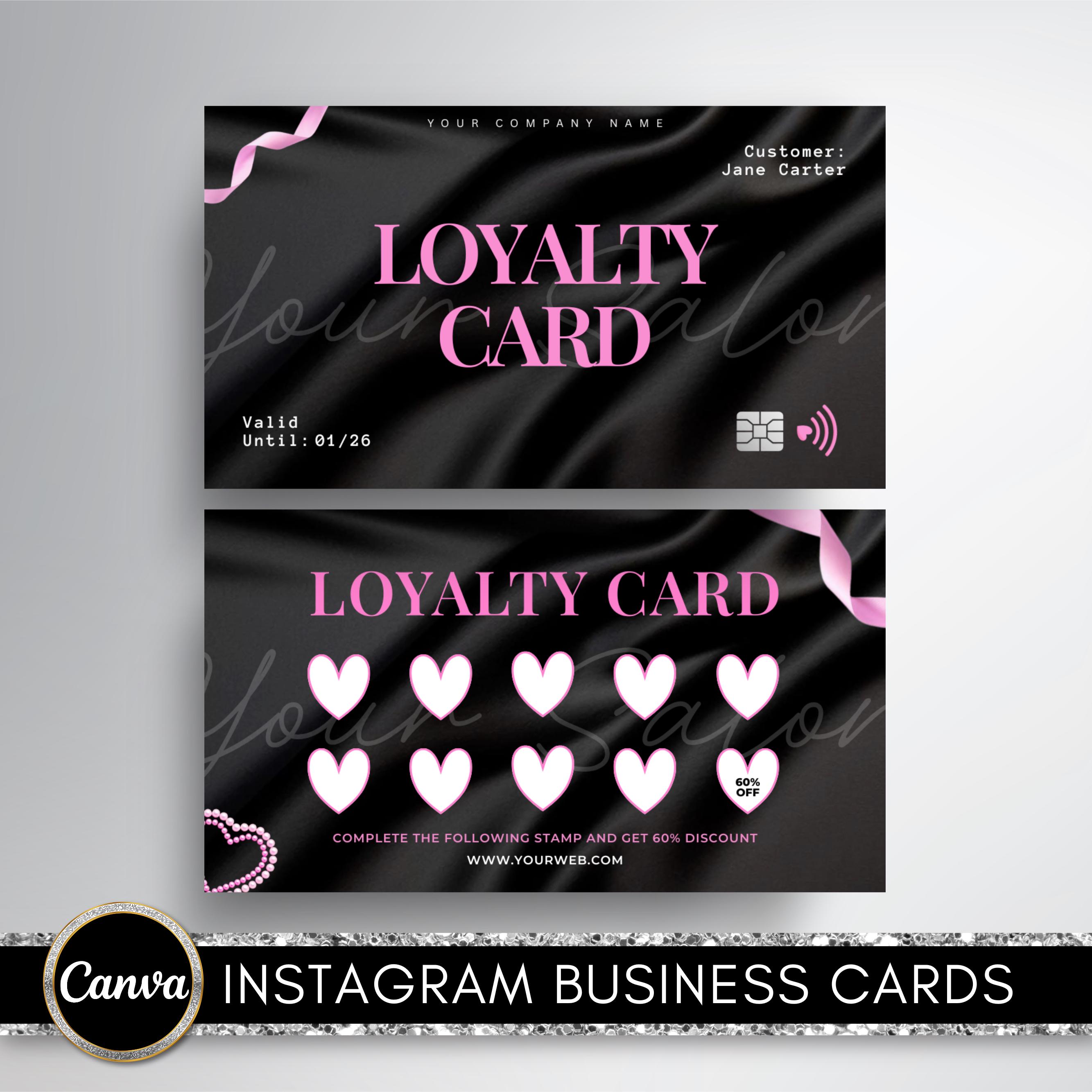 Credit Card Style Loyalty Card Template: Canva Editable (digital ...