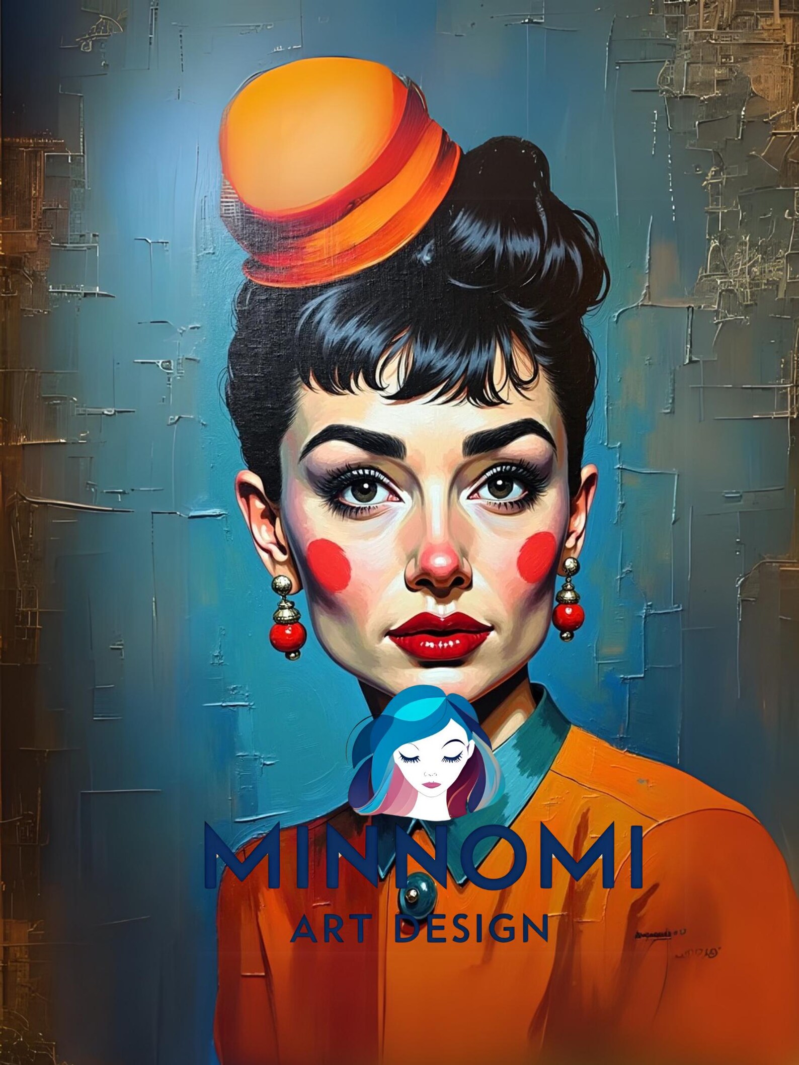 Audrey Hepburn Clown - Picasso Style Cubist Art - Abstract Portrait ...