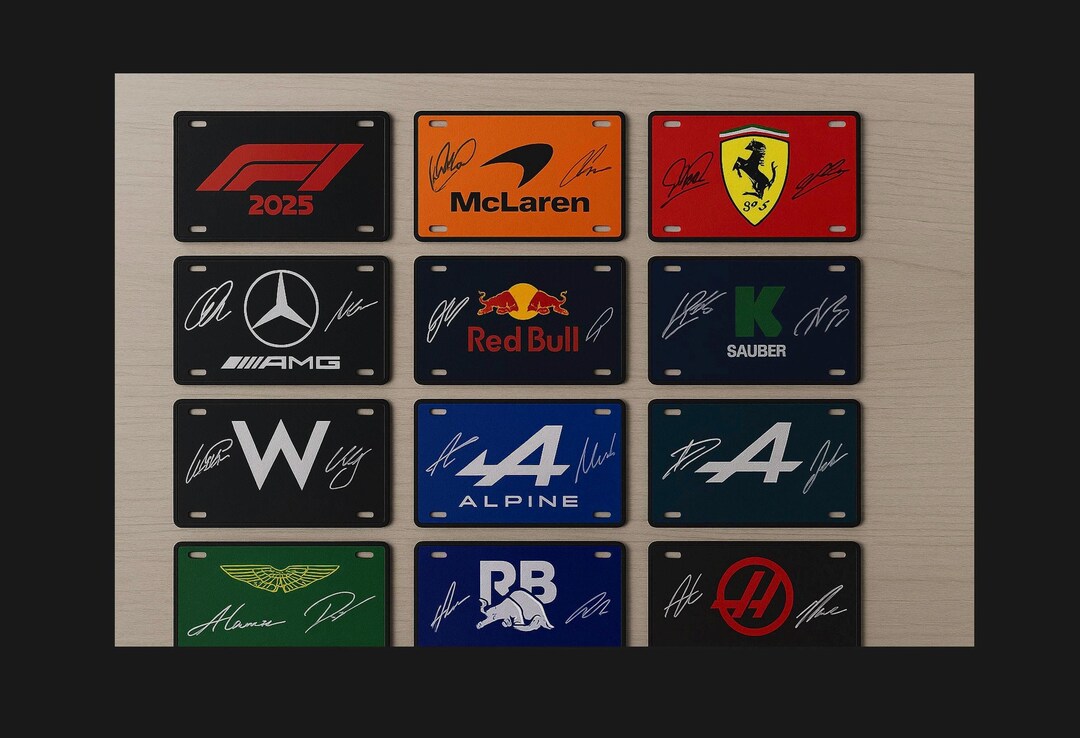 Racing Team Plate Set: F1-inspired Motorsport Fan Art - 3D Printed - Etsy