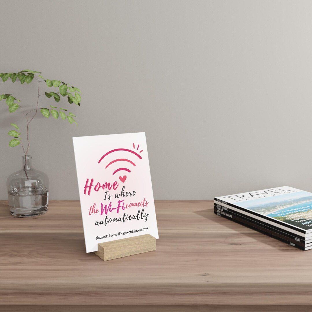 Personalized Home Wifi Sign Board With Stand. Fun for Home Decor, Gift ...