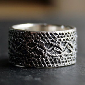 Lacey No 32 - Sterling Silver Lace Ring - Made to Order in Your Size - Etsy