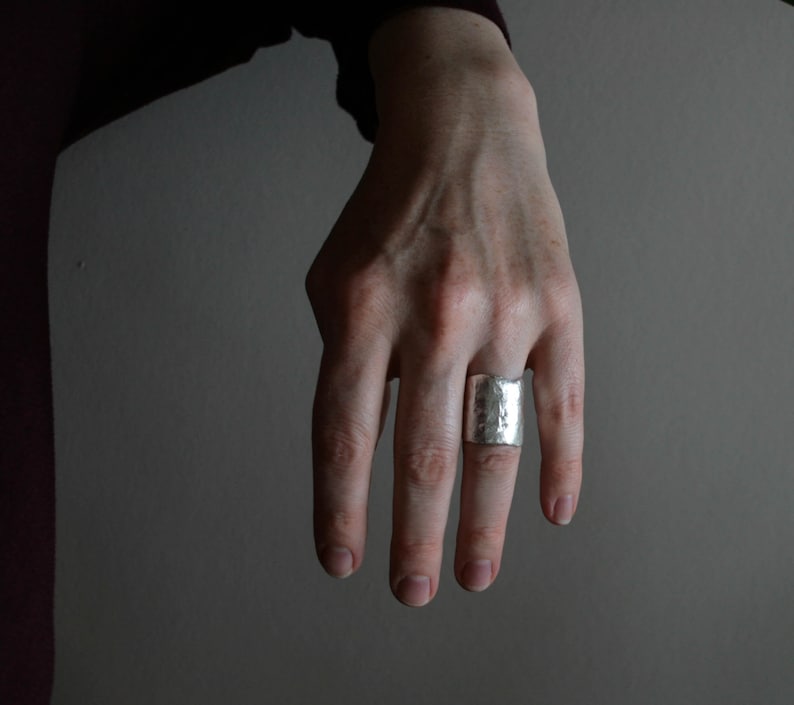 Unique, Hand Modelled, Extra Wide Sterling Silver Ring - Made to Order ...