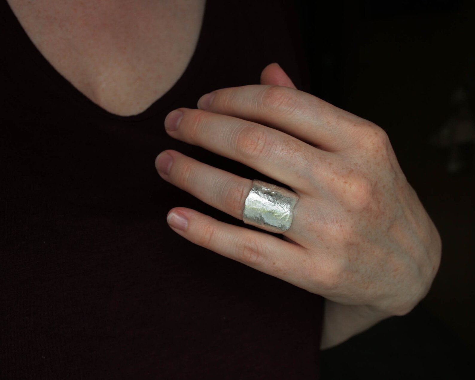 Unique, Hand Modelled, Extra Wide Sterling Silver Ring - Made to Order ...