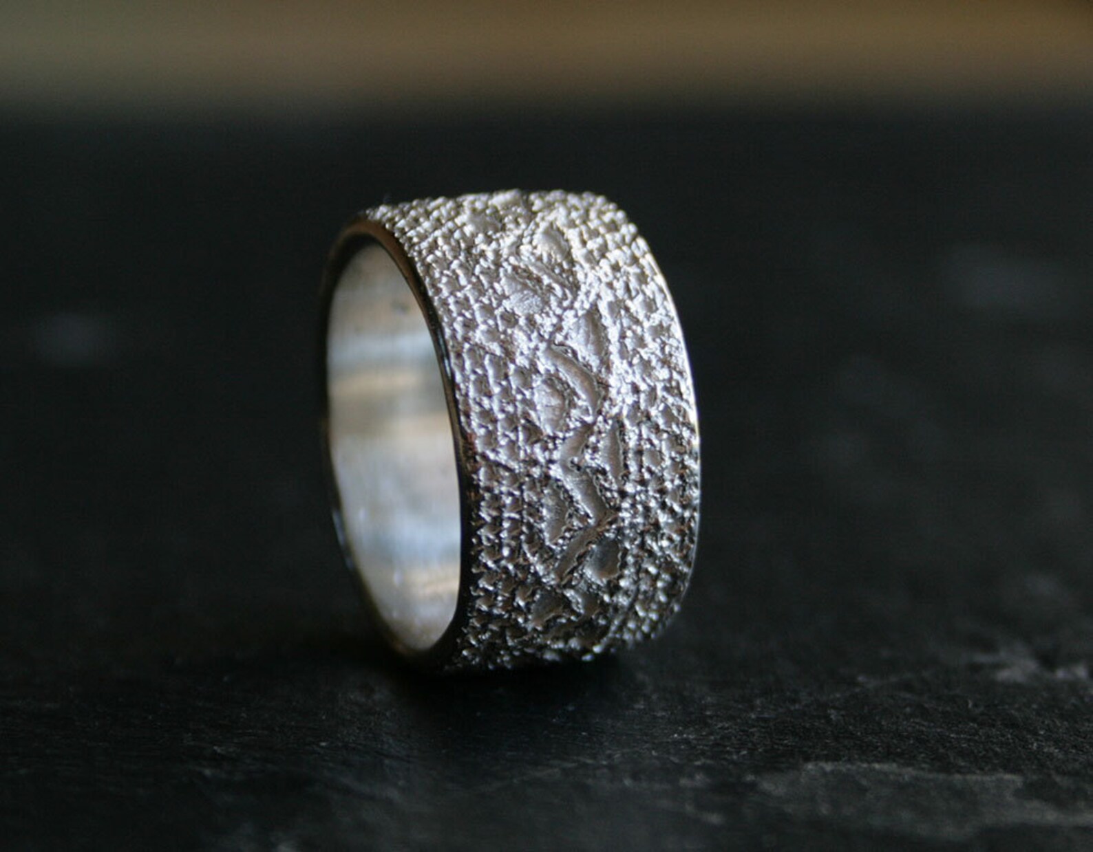 Lacey No 32 - Sterling Silver Lace Ring - Made to Order in Your Size - Etsy