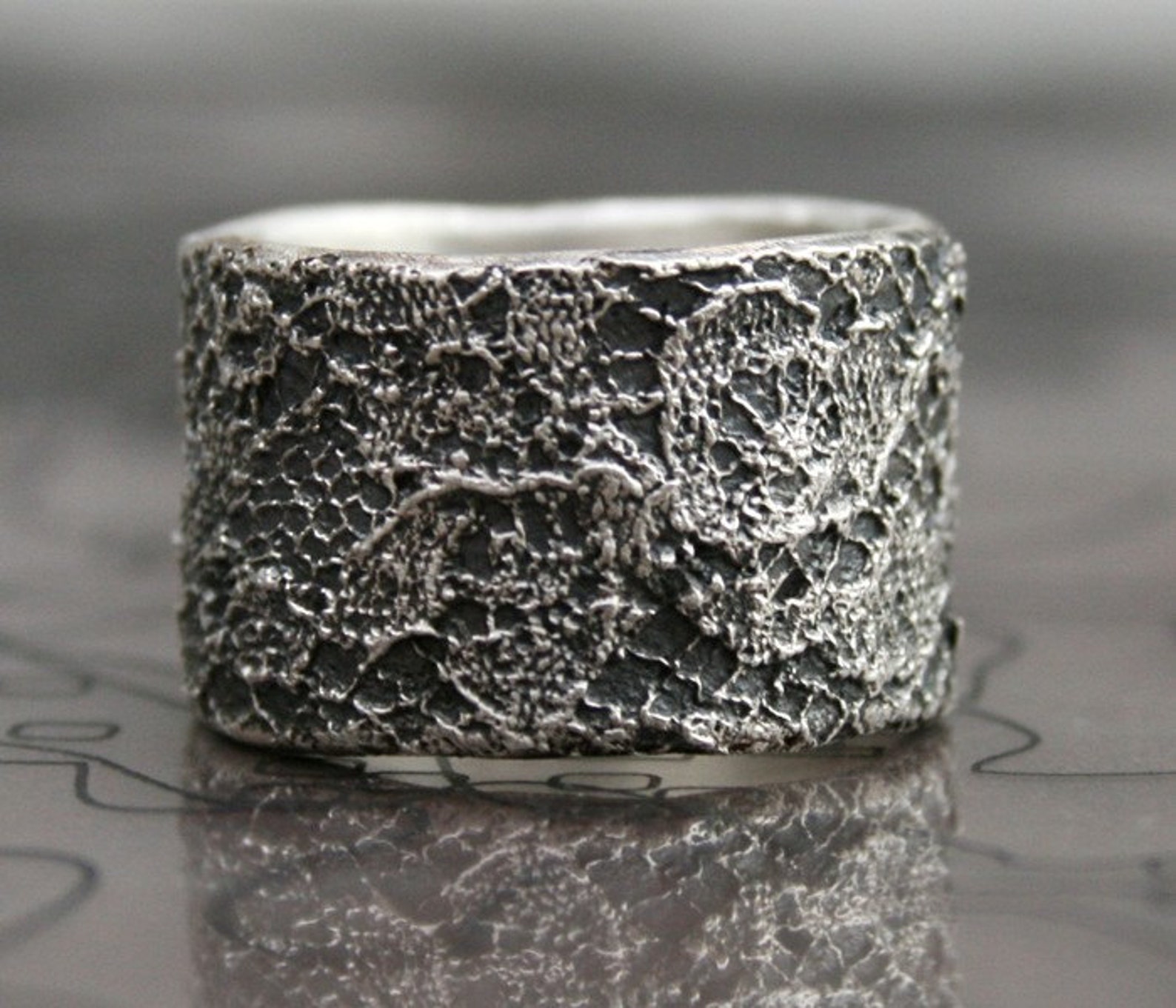 Sterling Silver Lace Ring No 10 - Made to Order in Your Size - Etsy