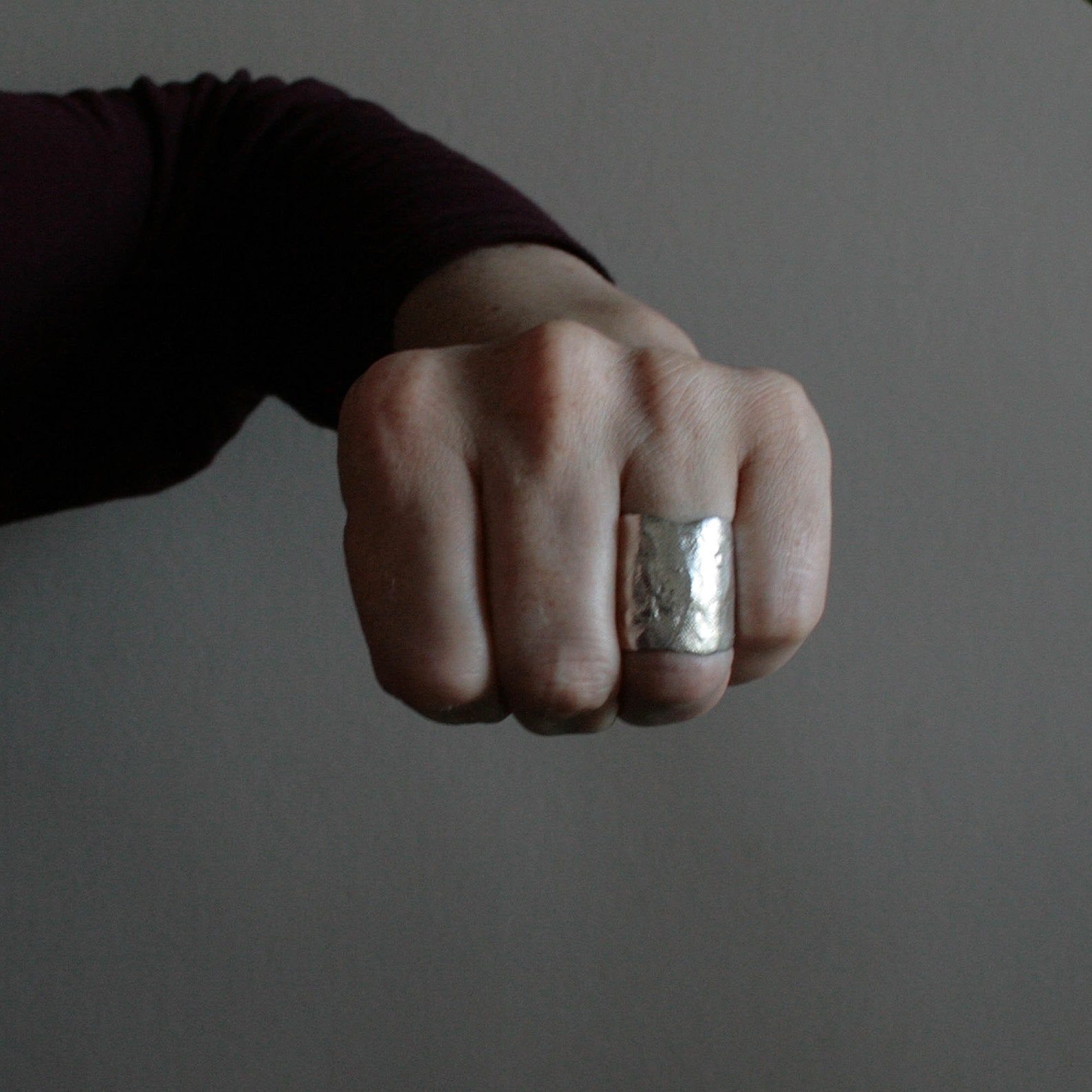 Unique hand modelled extra wide sterling silver ring | Etsy