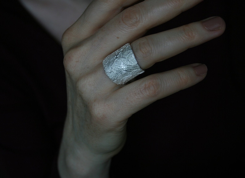 Unique Hand Modelled Extra Wide Sterling Silver Ring - Etsy